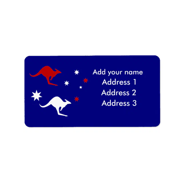 Australia Kangaroo and Southern Cross design Label | Zazzle