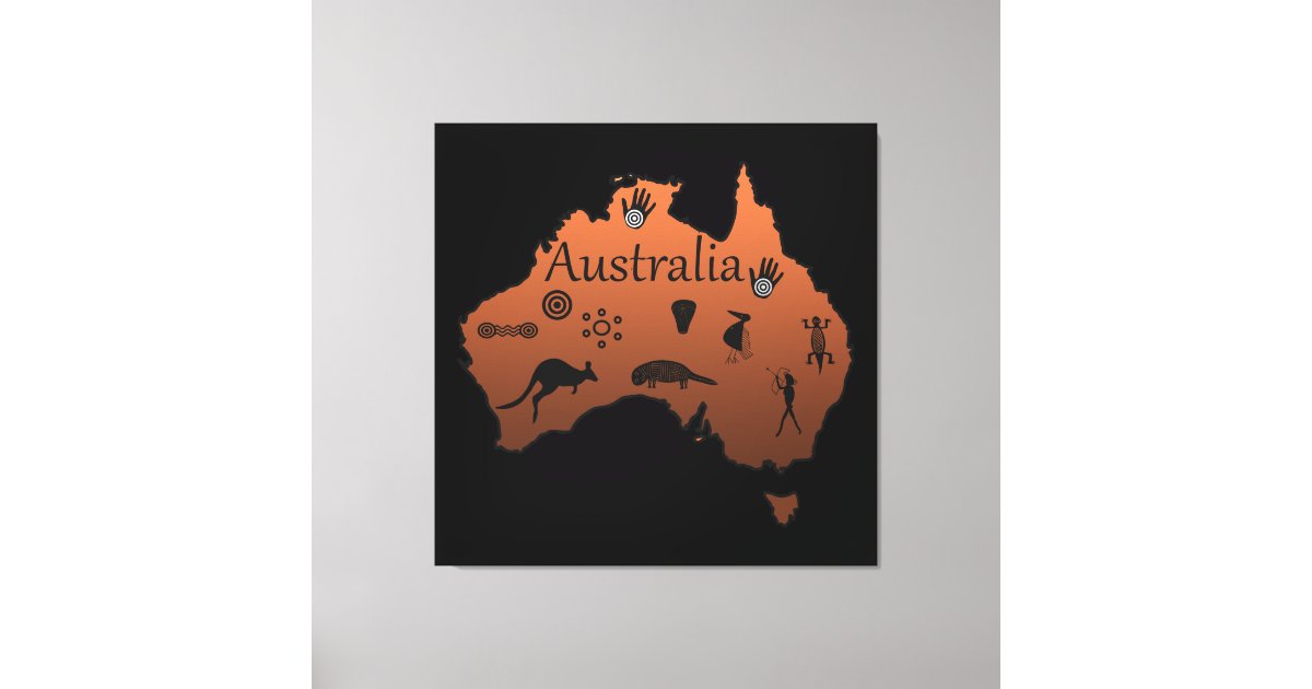 Australia map Australian continent Canvas Print | Zazzle