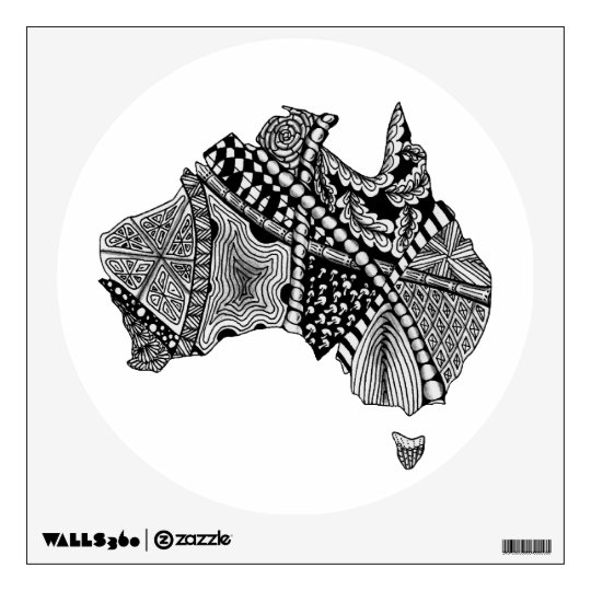 Australia Map Doodle Wall Sticker | Zazzle.com