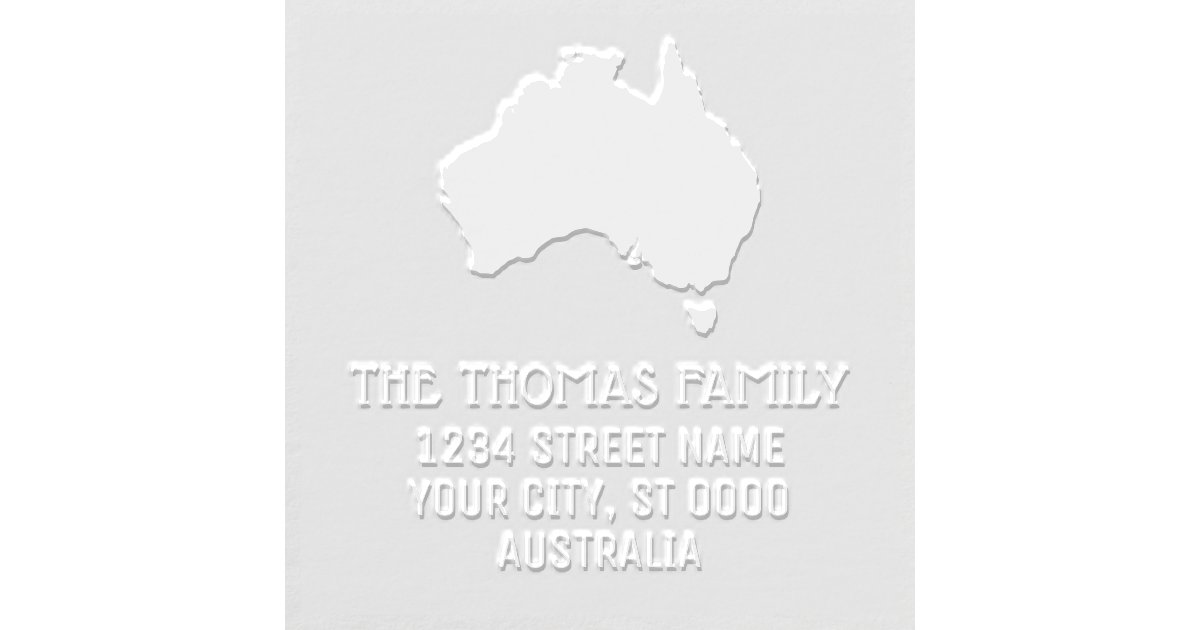 Australia Map Silhouette Name Return Address Embosser | Zazzle