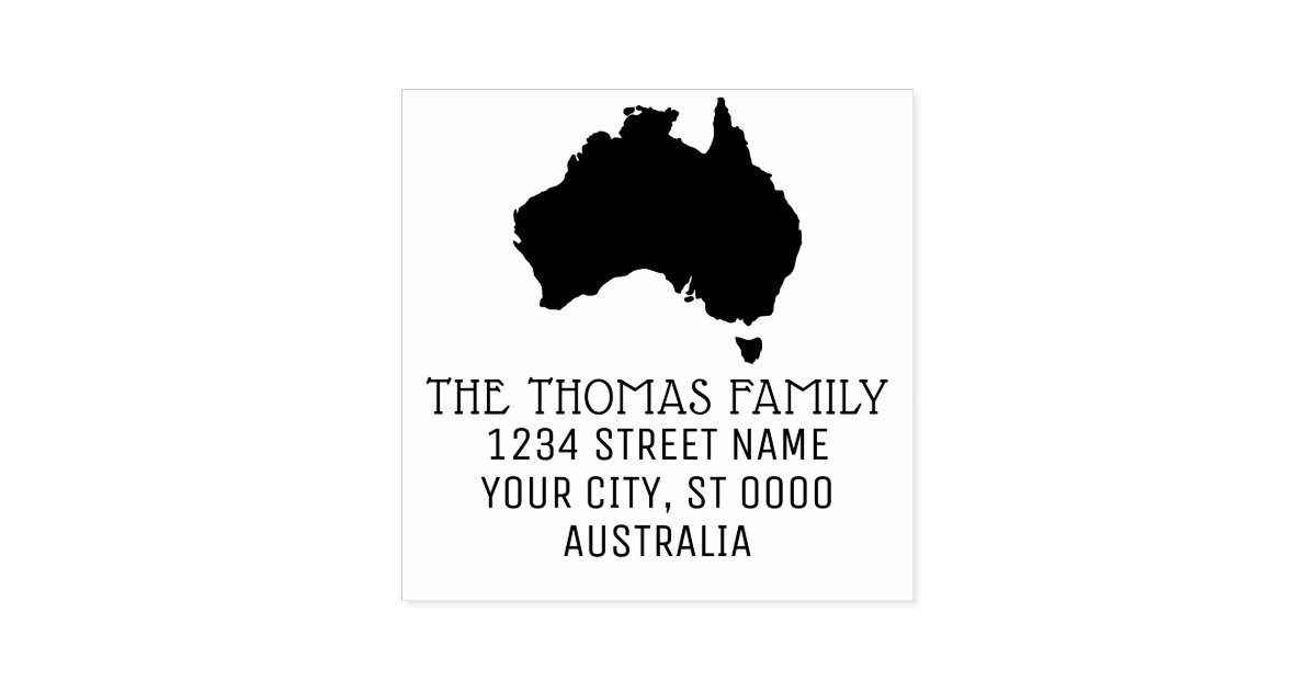 Australia Map Silhouette Name Return Address Self-inking Stamp | Zazzle