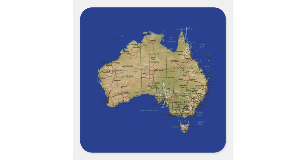 Australia Map Sticker | Zazzle