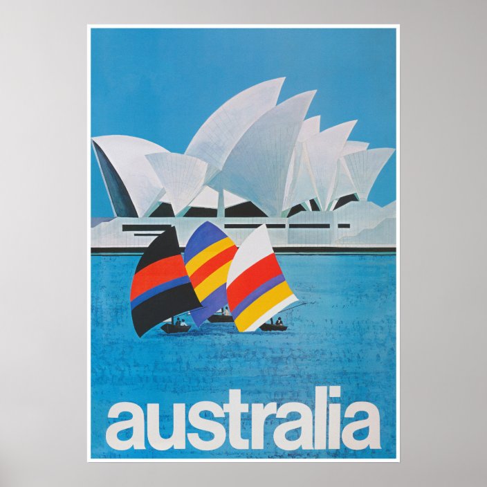 Australia Retro Vintage Travel Poster | Zazzle