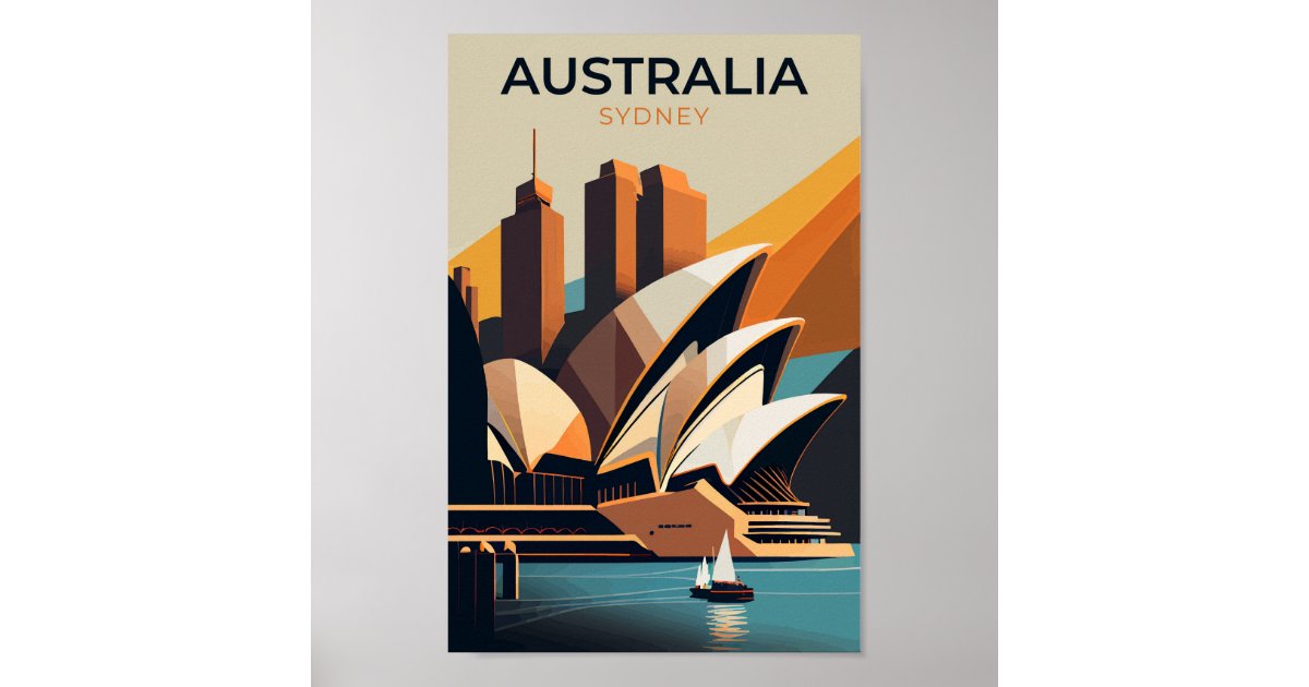 Australia Sydney Opera Vintage Travel Poster | Zazzle