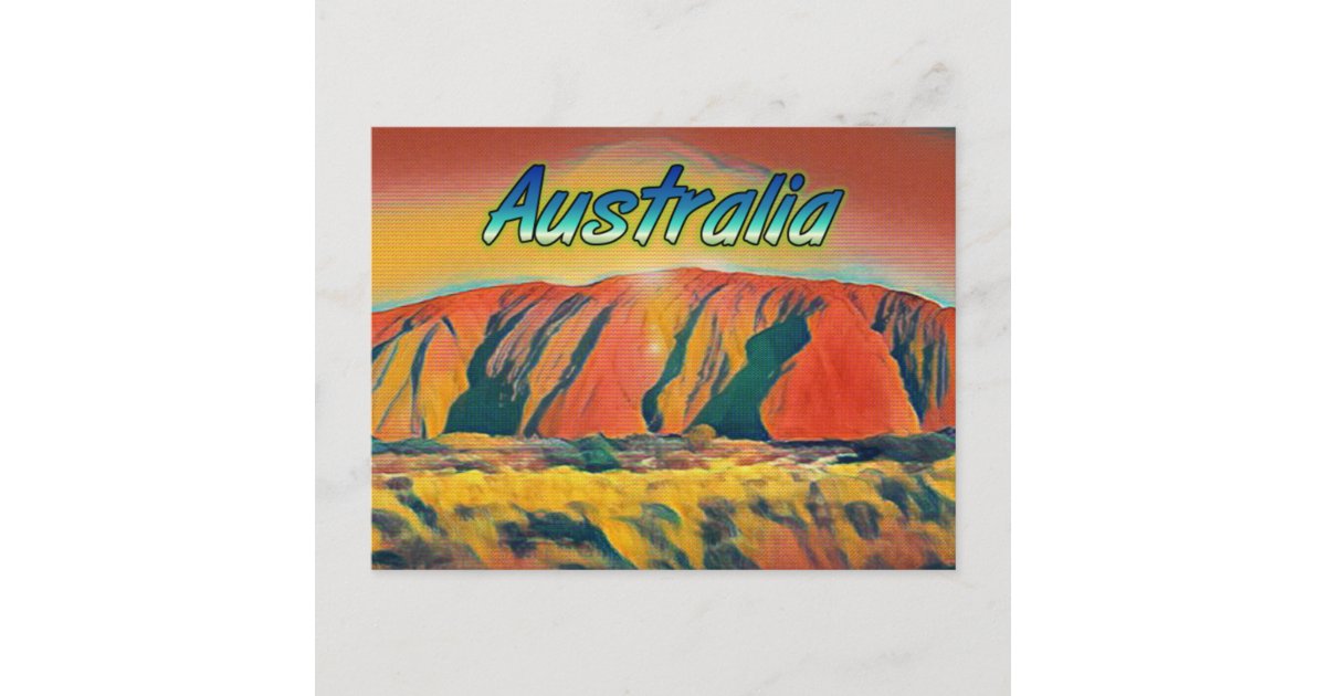 Australia Uluru Ayers Rock surreal Postcard | Zazzle