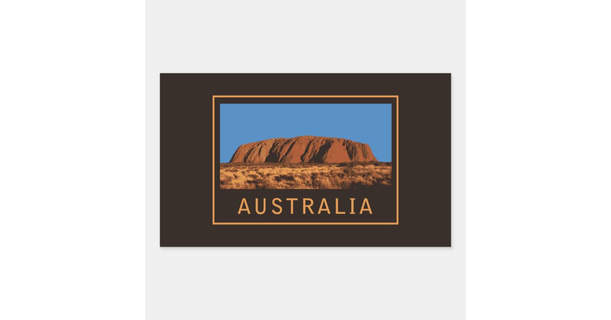 Australia Uluru Rectangular Sticker | Zazzle