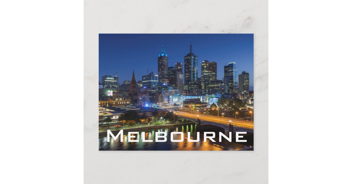 Australia, Victoria, Melbourne, skyline with Postcard | Zazzle