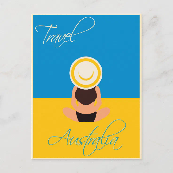 Australia Vintage Beach Travel Poster Postcard | Zazzle