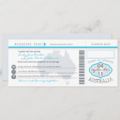 Australia Wedding Boarding Pass Invitation | Zazzle