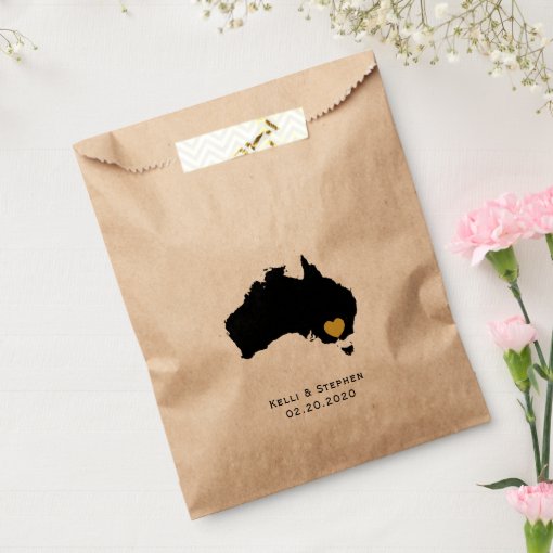 Australia Wedding Favor Treat Sacks, Map Gift Bags | Zazzle