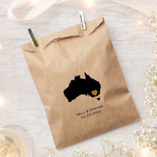 Australia Wedding Favor Treat Sacks, Map Gift Bags | Zazzle