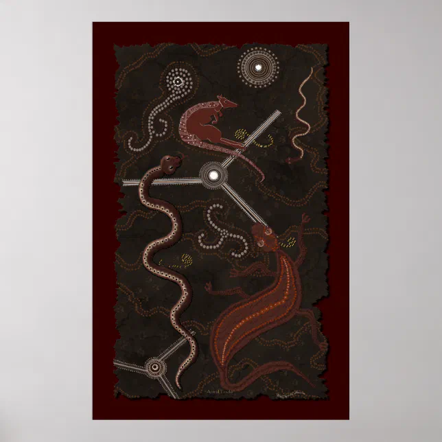 Australian Aboriginal Desert Art Poster | Zazzle