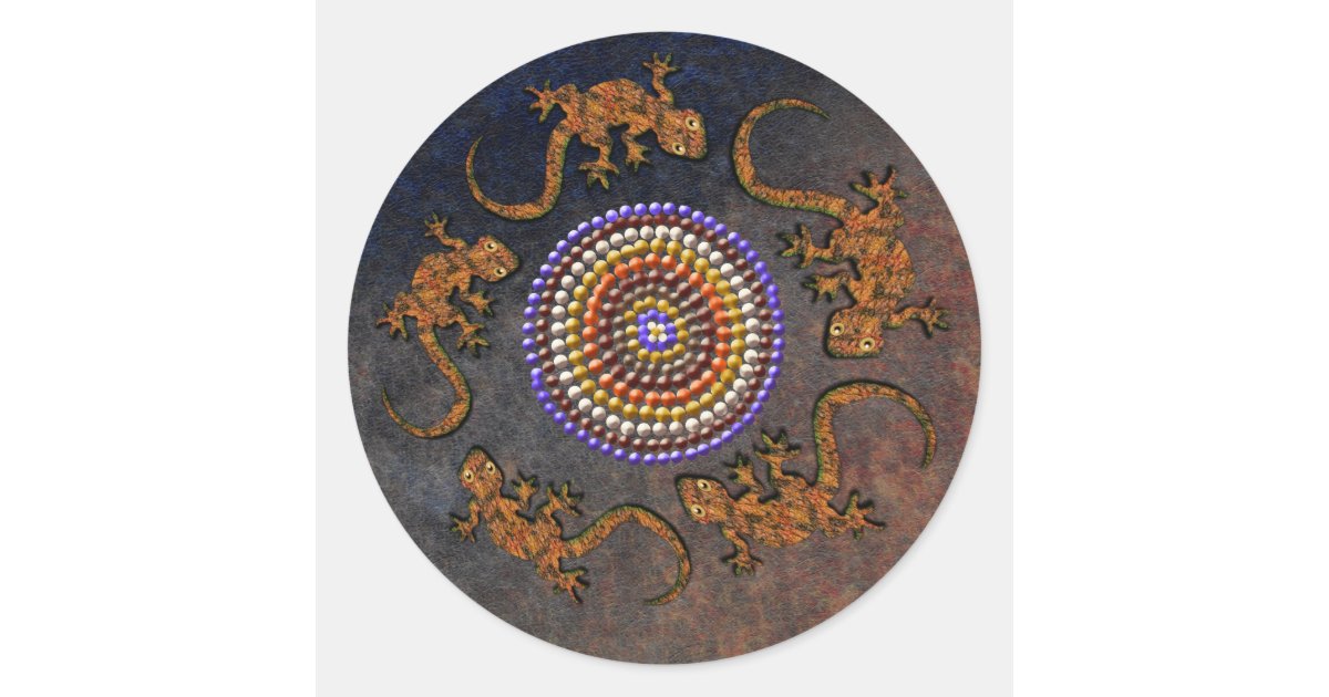 Australian Aboriginal Style Desert Art Stickers | Zazzle