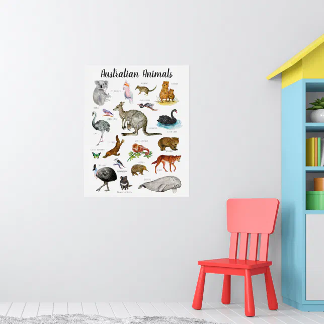Australian Animals | Education Learning Classroom Poster | Zazzle