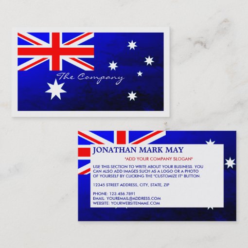 Australian Flag, Australia Business Card | Zazzle