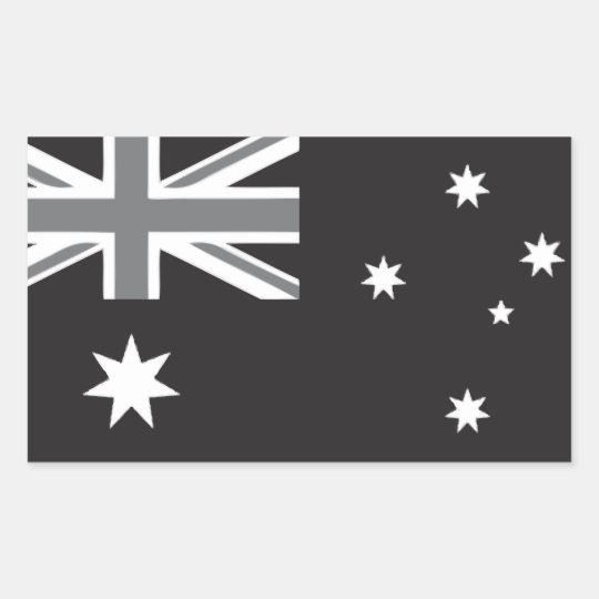 Australian Flag Black and White Rectangular Sticker | Zazzle.com
