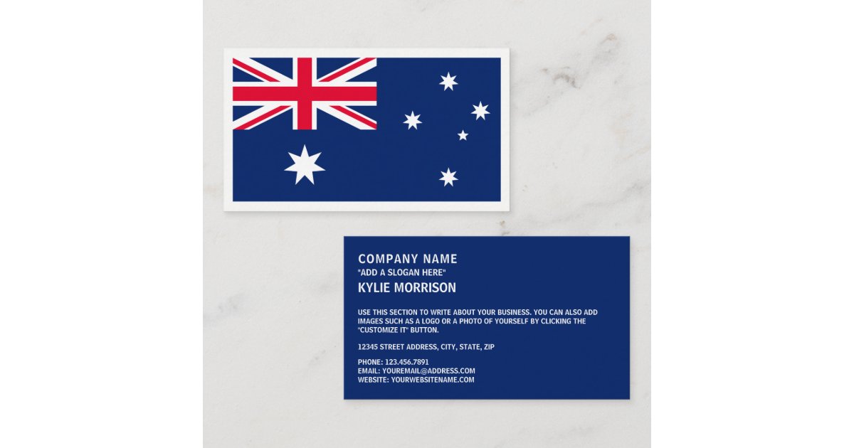 Australian Flag, Flag of Australia Business Card | Zazzle