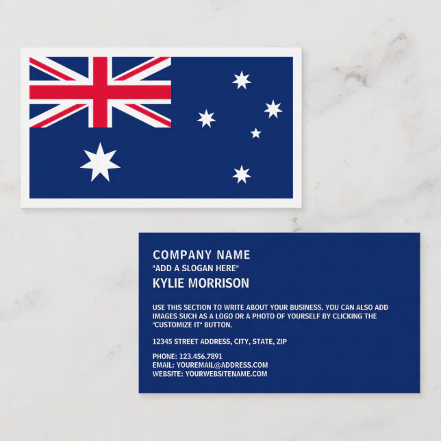 Australian Flag, Flag of Australia Business Card | Zazzle