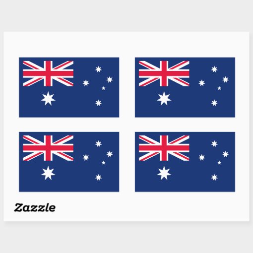Australian Flag, Flag of Australia Rectangular Sticker | Zazzle