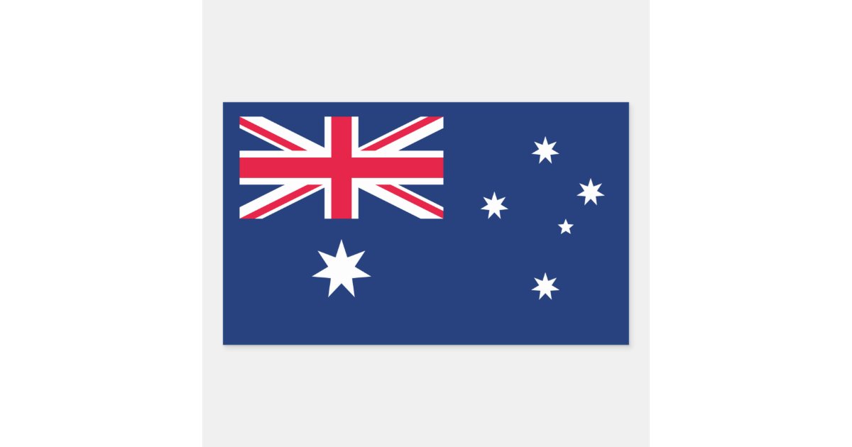 Australian Flag, Flag of Australia Rectangular Sticker | Zazzle
