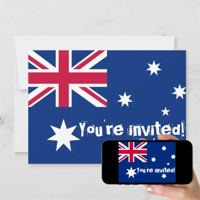 Australian Flag Party Invites | Zazzle