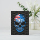 Australian Flag Skull on Steel Mesh Graphic Postcard | Zazzle