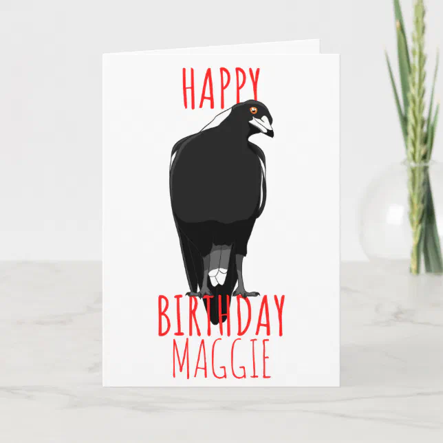 Australian magpie Happy Birthday card | Zazzle