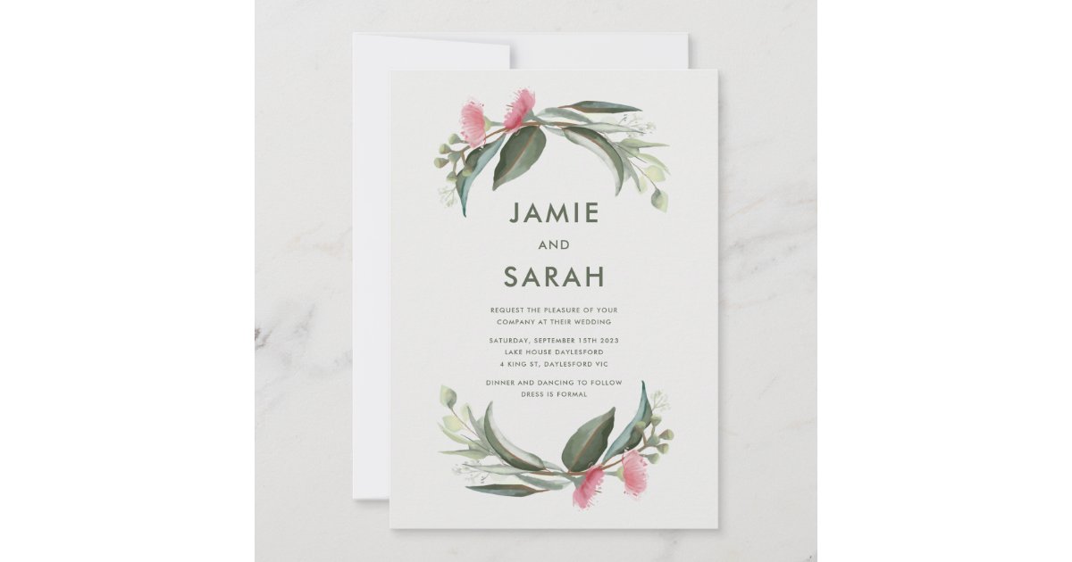 Australian Native Gum Blossom Wedding Invitation | Zazzle