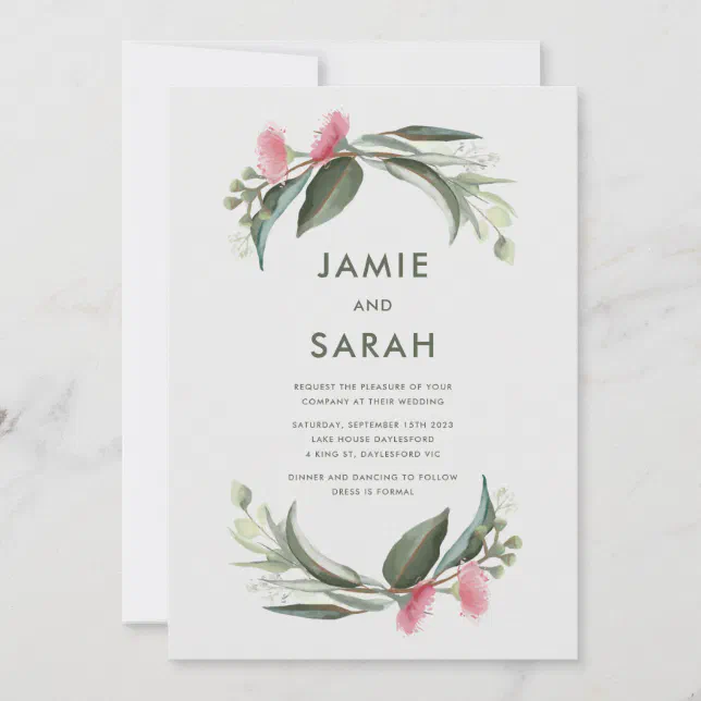 Australian Native Gum Blossom Wedding Invitation | Zazzle