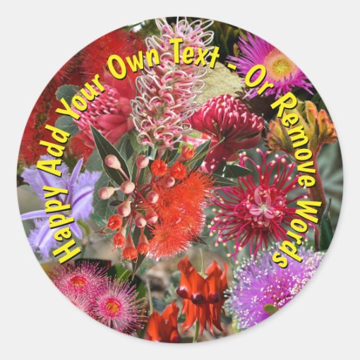 Australian Native Wild Flowers Classic Round Sticker | Zazzle