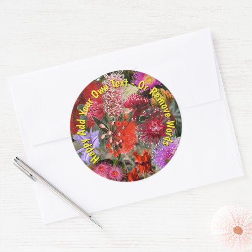 Australian Native Wild Flowers Classic Round Sticker | Zazzle