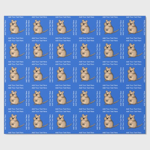 Australian Quokka Personalized Blue Custom Color Wrapping Paper | Zazzle