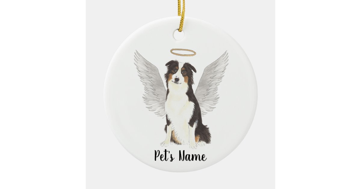 Australian Shepherd Aussie Sympathy Memorial Ceramic Ornament | Zazzle