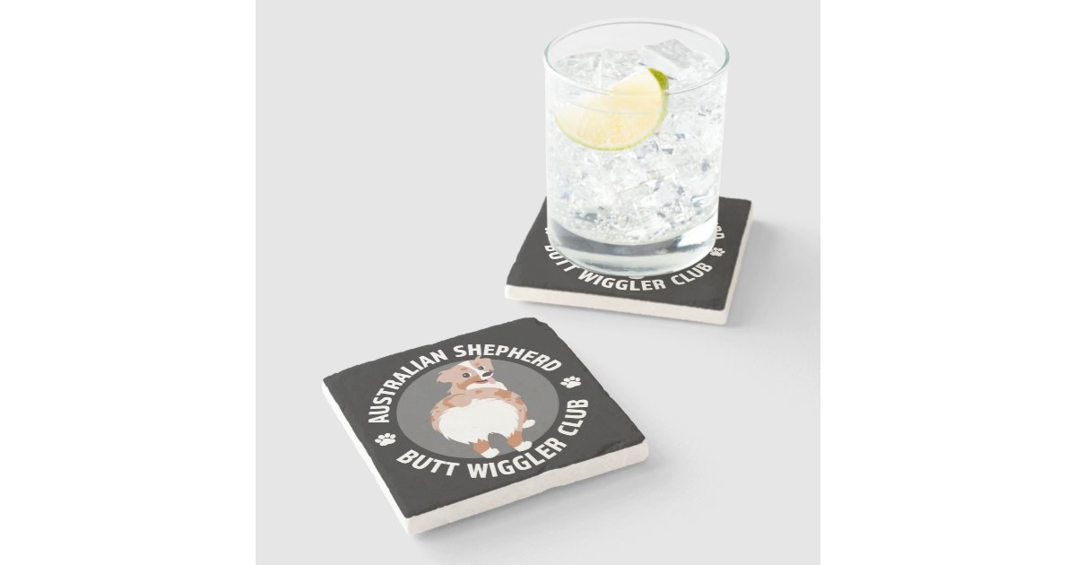 Australian Shepherd Butt Wigglers Club - Red Merle Stone Coaster | Zazzle