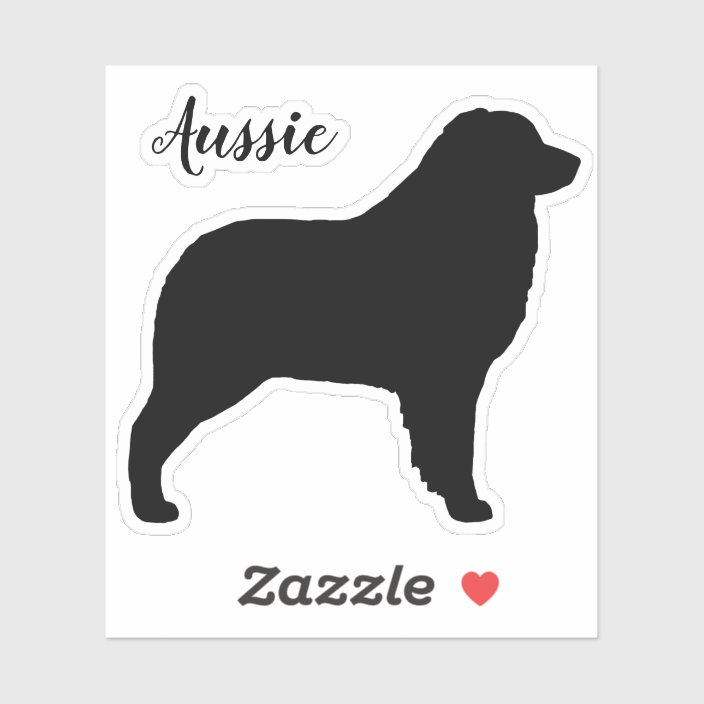 Australian Shepherd Dog Aussie Silhouette Vinyl Sticker | Zazzle.com