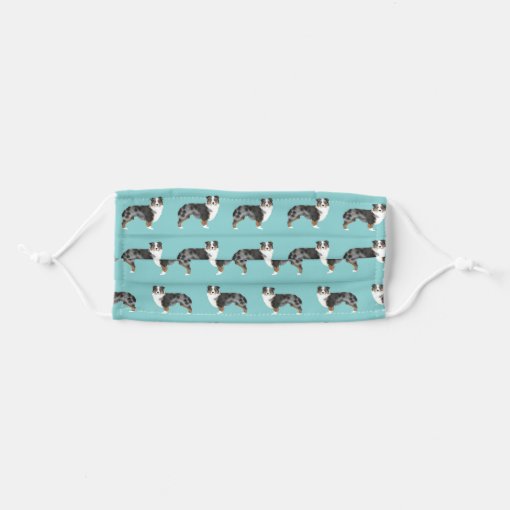 Australian Shepherd dog blue merle Adult Cloth Face Mask | Zazzle