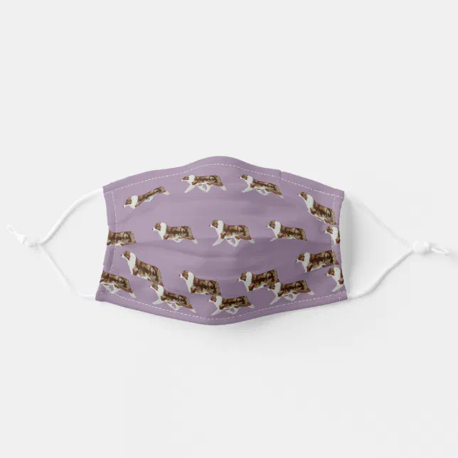 Australian Shepherd Face Mask Red Merle Light Purp | Zazzle