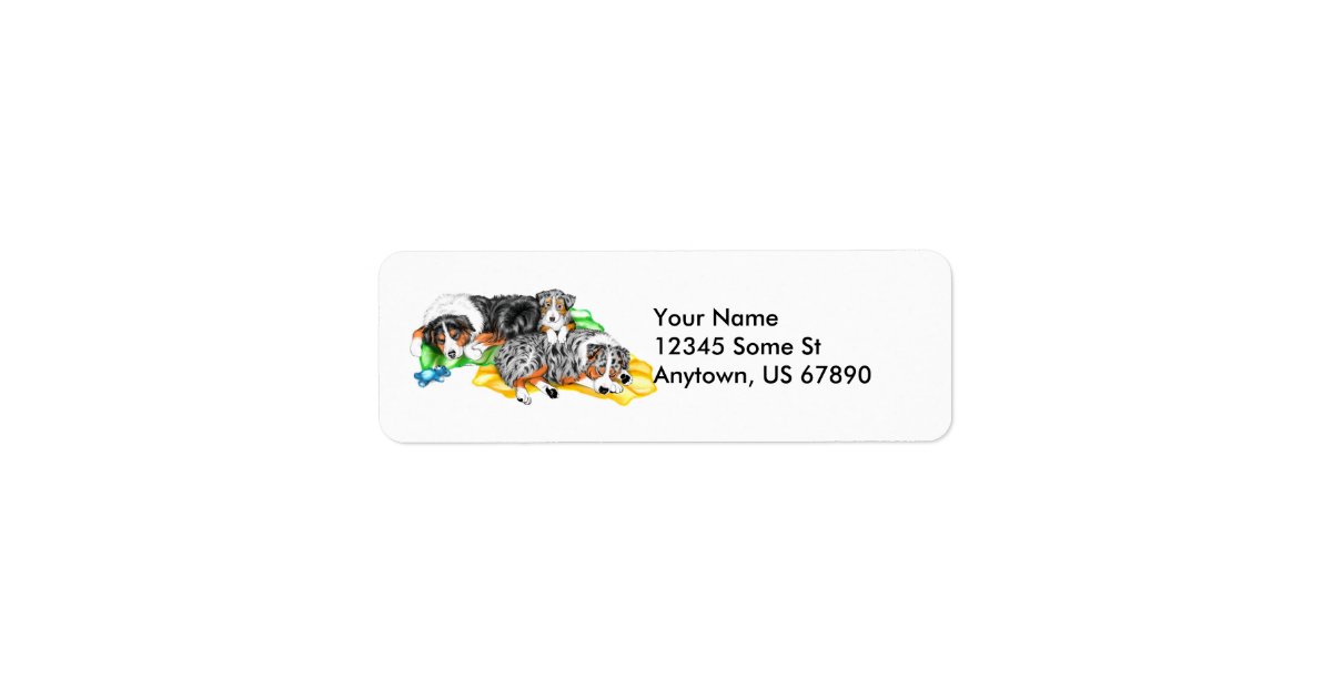 Australian Shepherd Family Nap NF Labels | Zazzle
