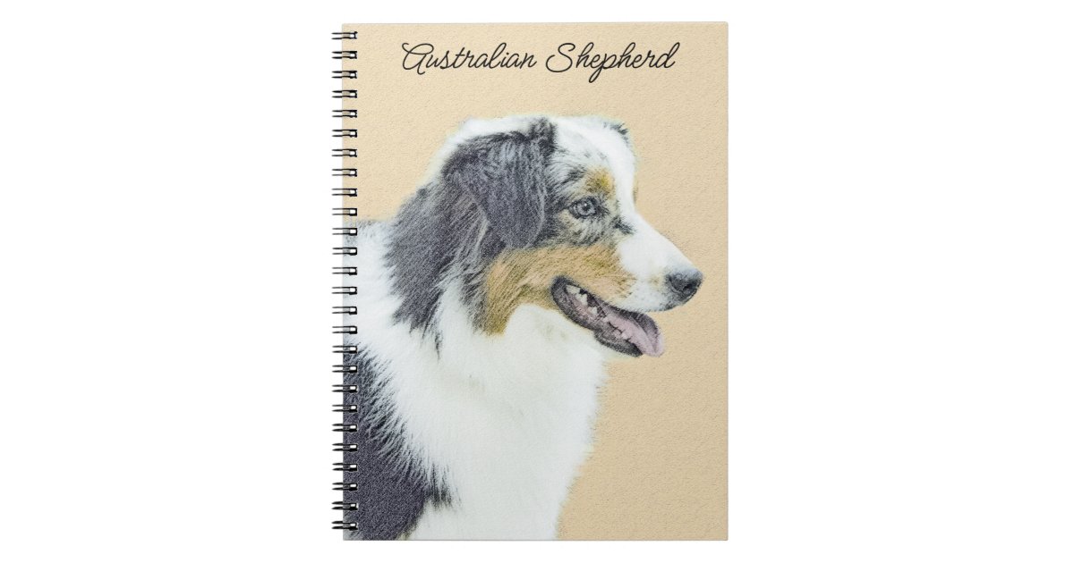 Australian Shepherd Painting - Original Dog Art Notebook | Zazzle