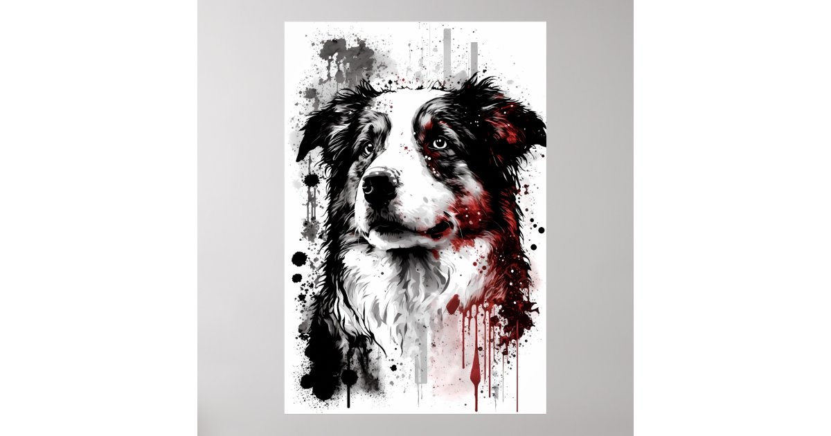 Australian Shepherd Portrait Poster | Zazzle