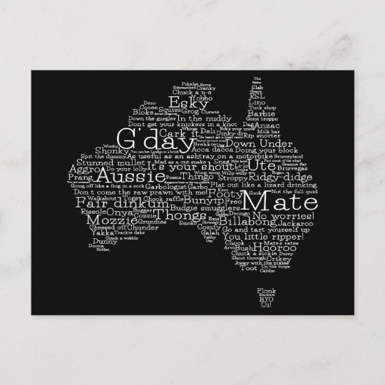 Australian slang map postcard | Zazzle.com