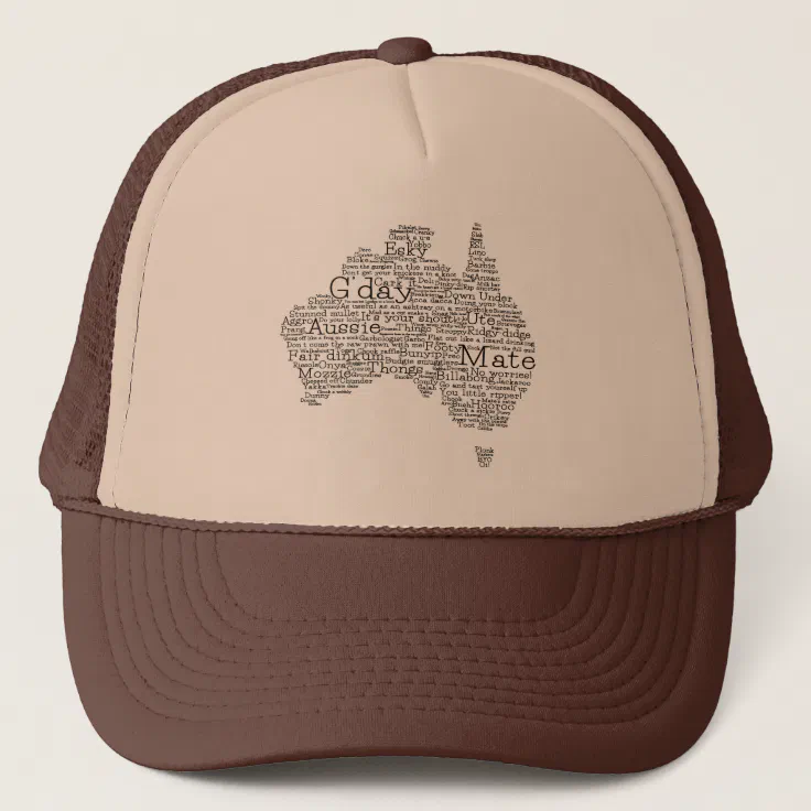 Australian slang map trucker hat | Zazzle
