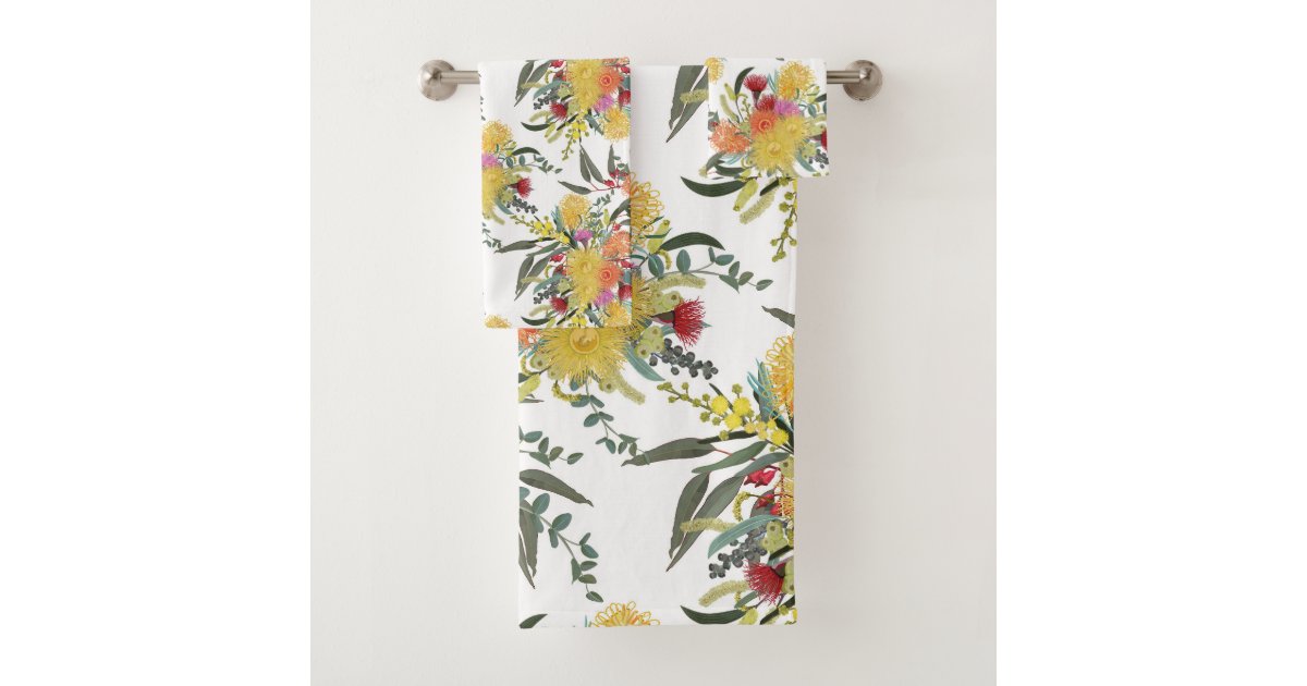Australian Summer Bush Blooms Bath Towel Set | Zazzle