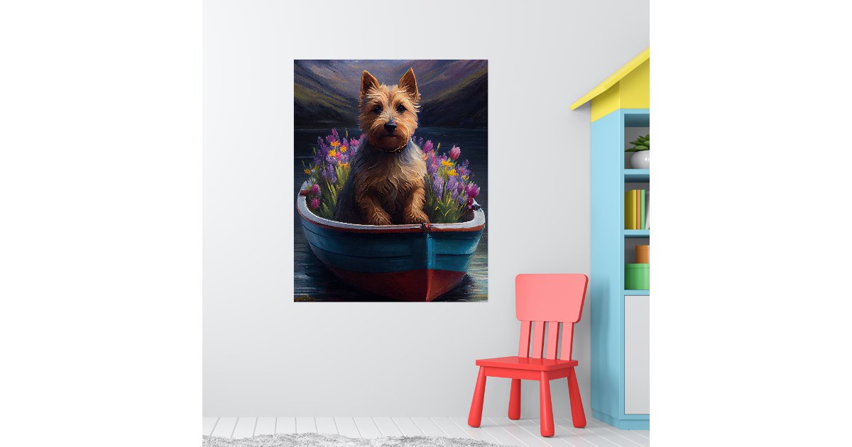 Australian Terrier on Paddle: A Scenic Adventure Poster | Zazzle