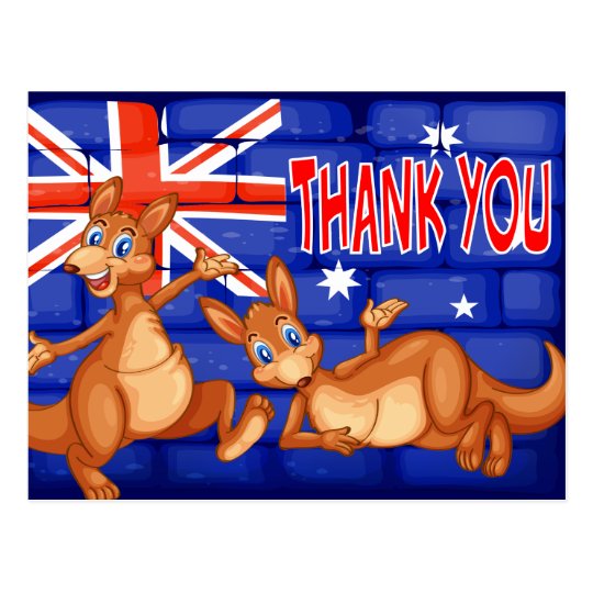 Australian Themed Birthday Thank You Postcard | Zazzle.com
