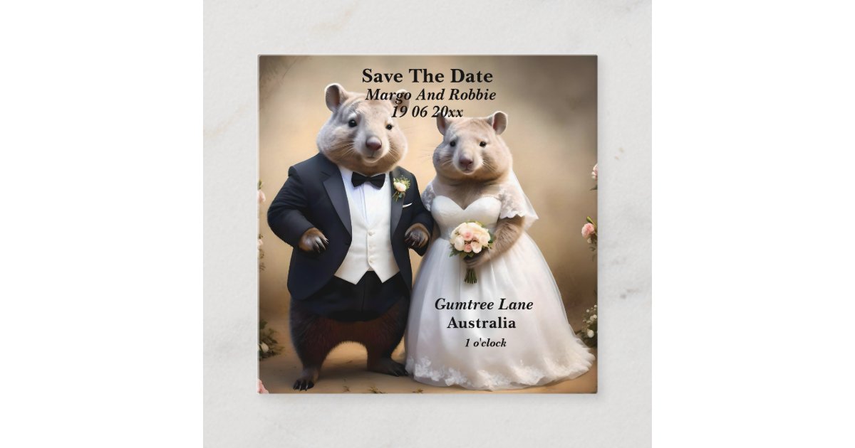 Australian Wombat Wedding Save The Date, Enclosure Card | Zazzle