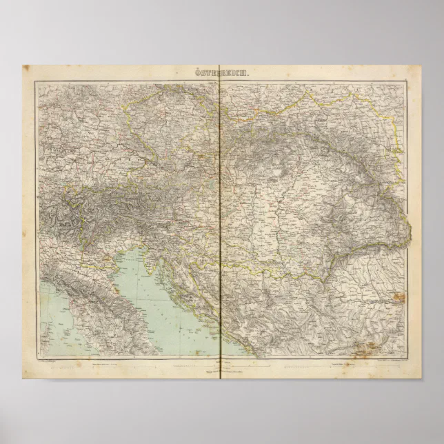 Austria Atlas Map Poster | Zazzle