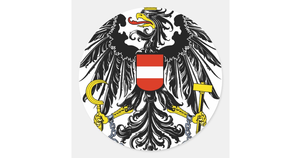 austria emblem classic round sticker | Zazzle
