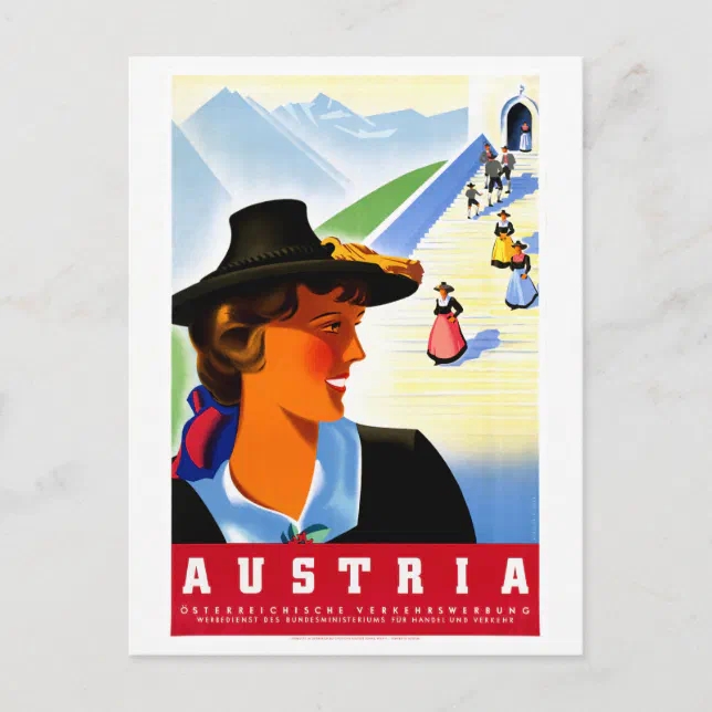 Austria Restored Vintage Travel Poster Postcard | Zazzle