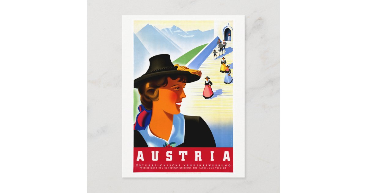 Austria Restored Vintage Travel Poster Postcard | Zazzle